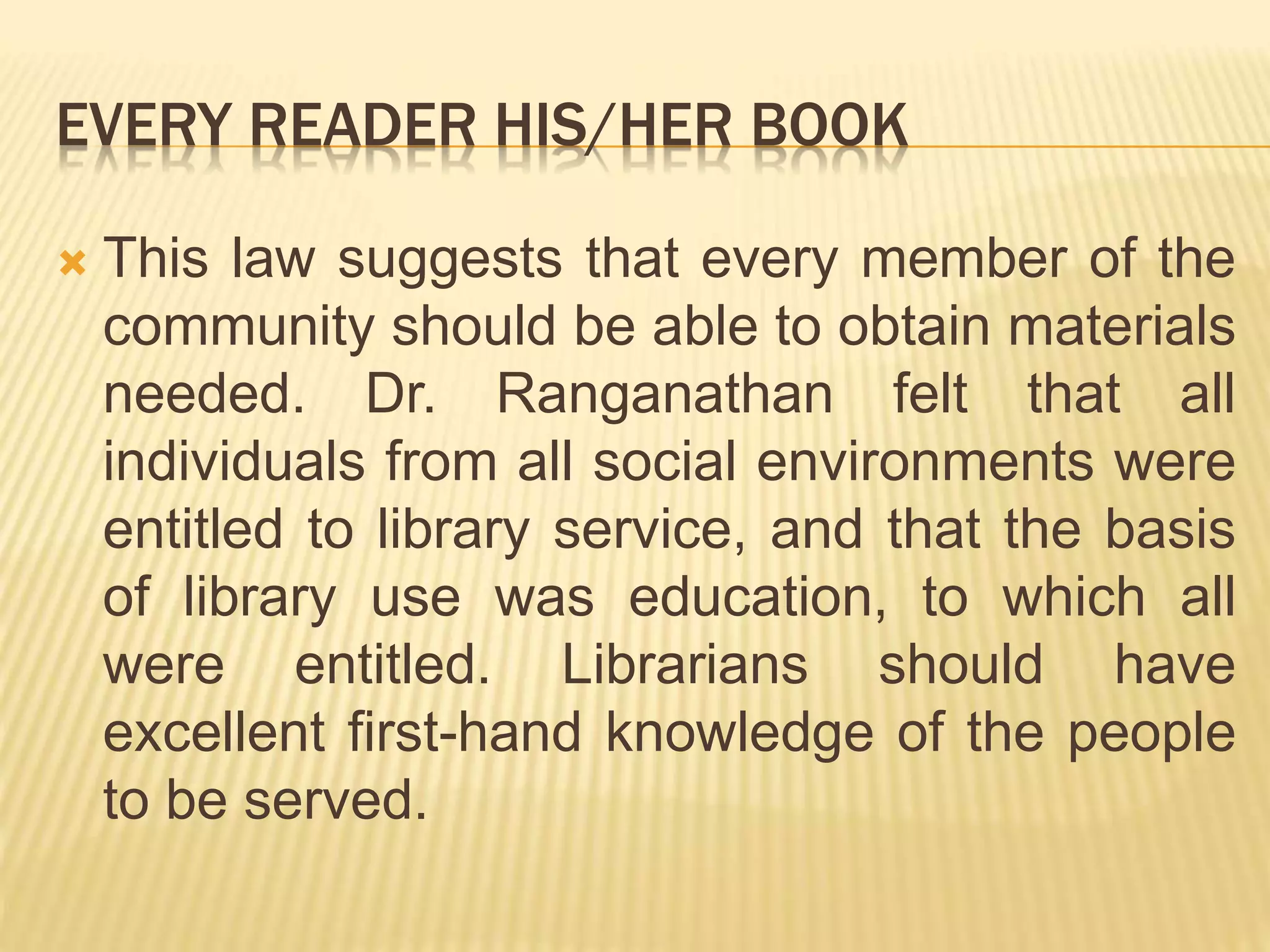 Five Laws of Library Science | PPTX