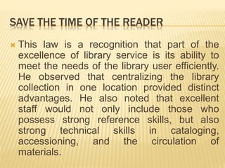 Five Laws of Library Science | PPTX