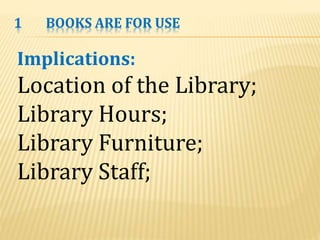 Five Laws of Library Science | PPTX