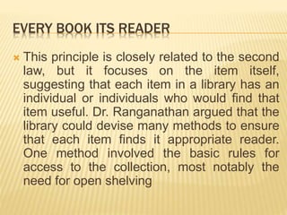 Five Laws of Library Science | PPTX