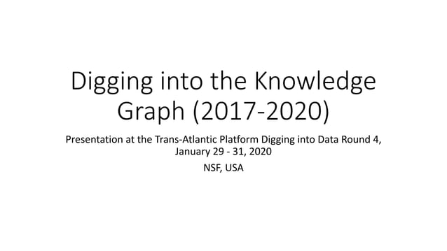 Digging into the Knowledge Graph (2017-2020) | PPT