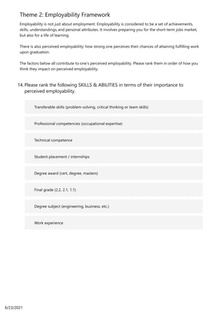 Embedding Employability Survey - Employers | PDF