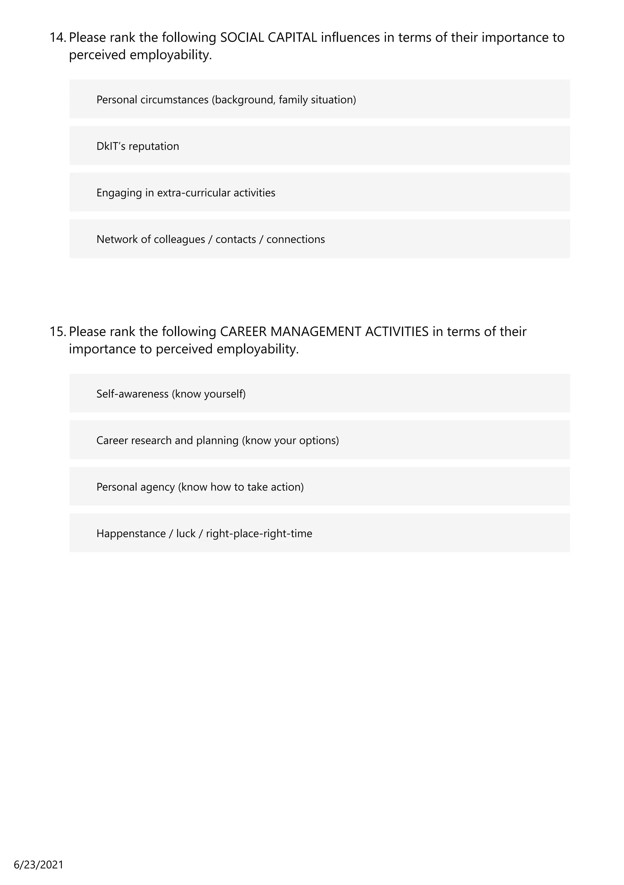Embedding Employability Survey - Graduates | PDF