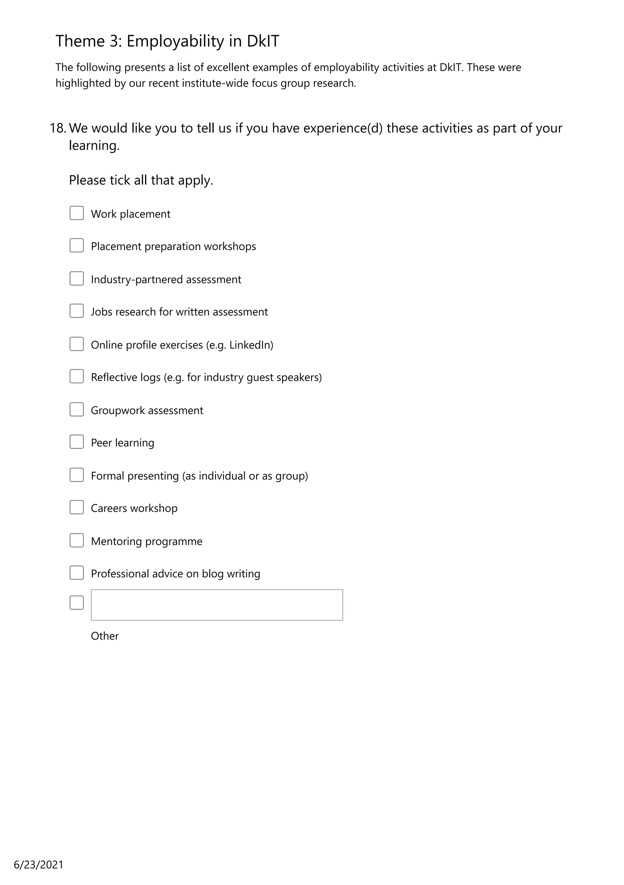 Embedding Employability Survey - Graduates | PDF