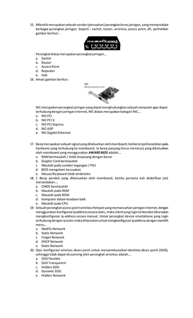 Dasar Kompetensi Keahlian TKJ - SMK | DOCX
