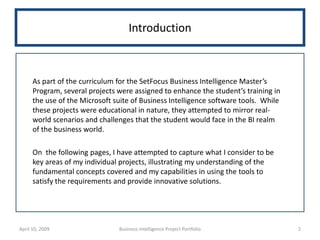 Business Intelligence Portfolio | PPT