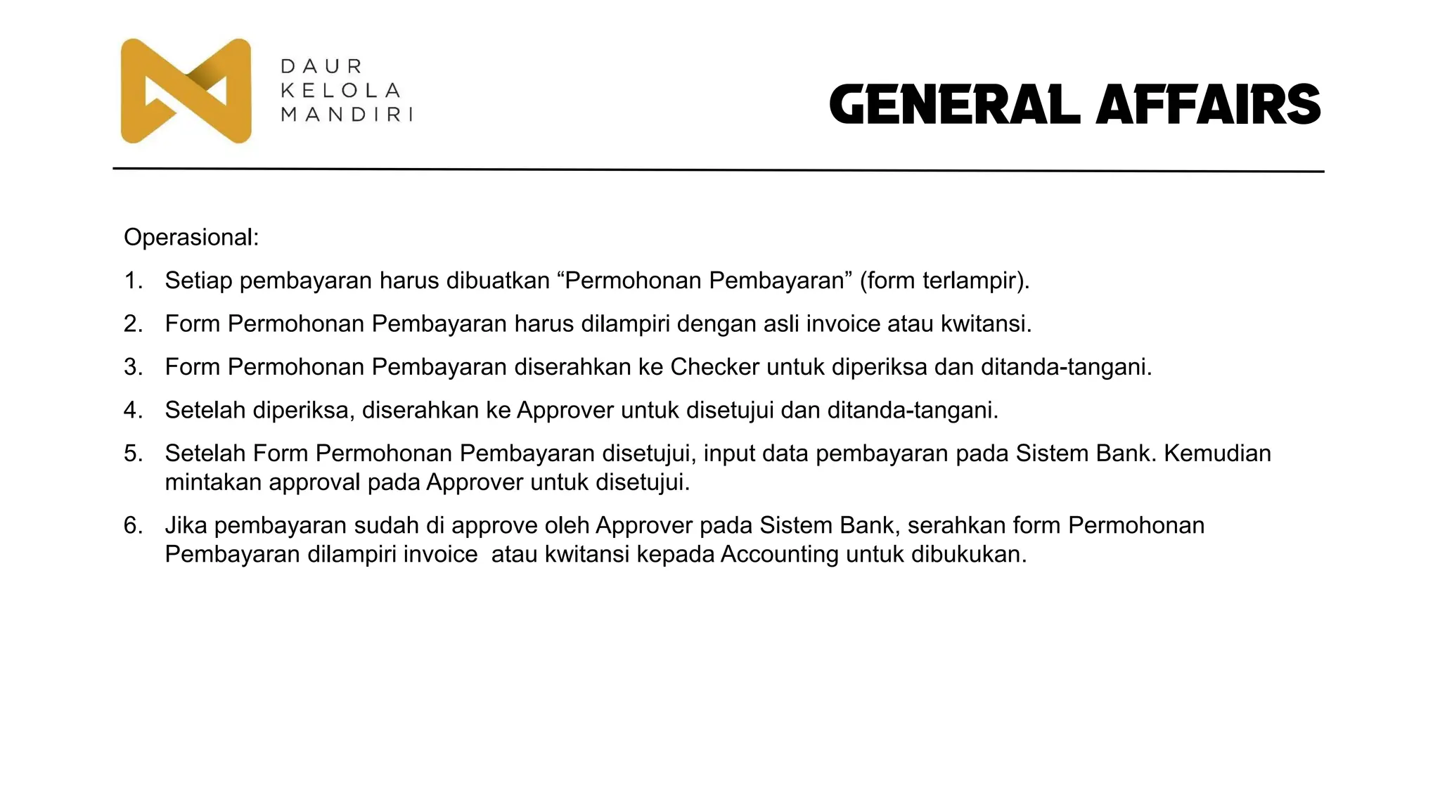 Contoh bagan organisasi dan SOP sederhana sebuah perusahaan | PDF