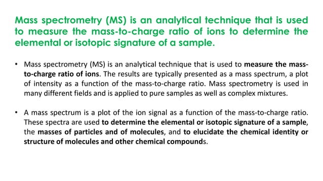 Working and principle of Mass Spectrometer | PDF