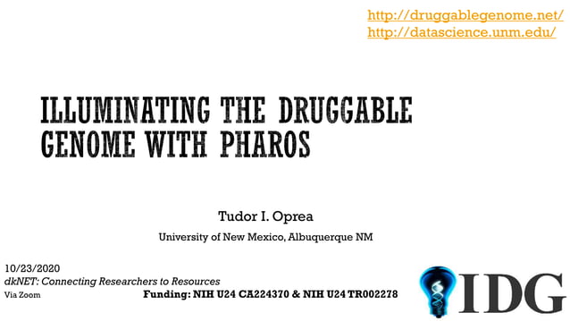 dkNET Webinar: Illuminating The Druggable Genome With Pharos 10/23/2020 ...