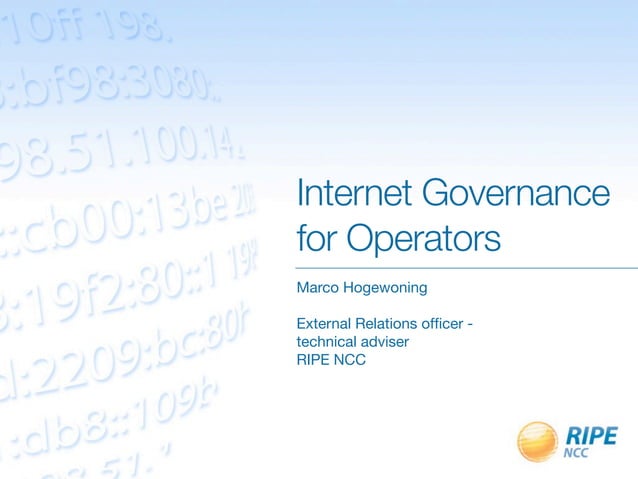 Internet Governance for Operators | PPT