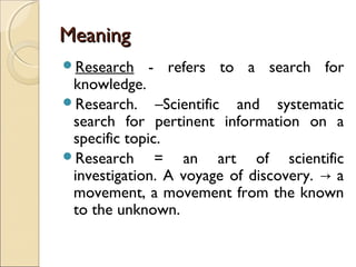 Basics of Research | PPT