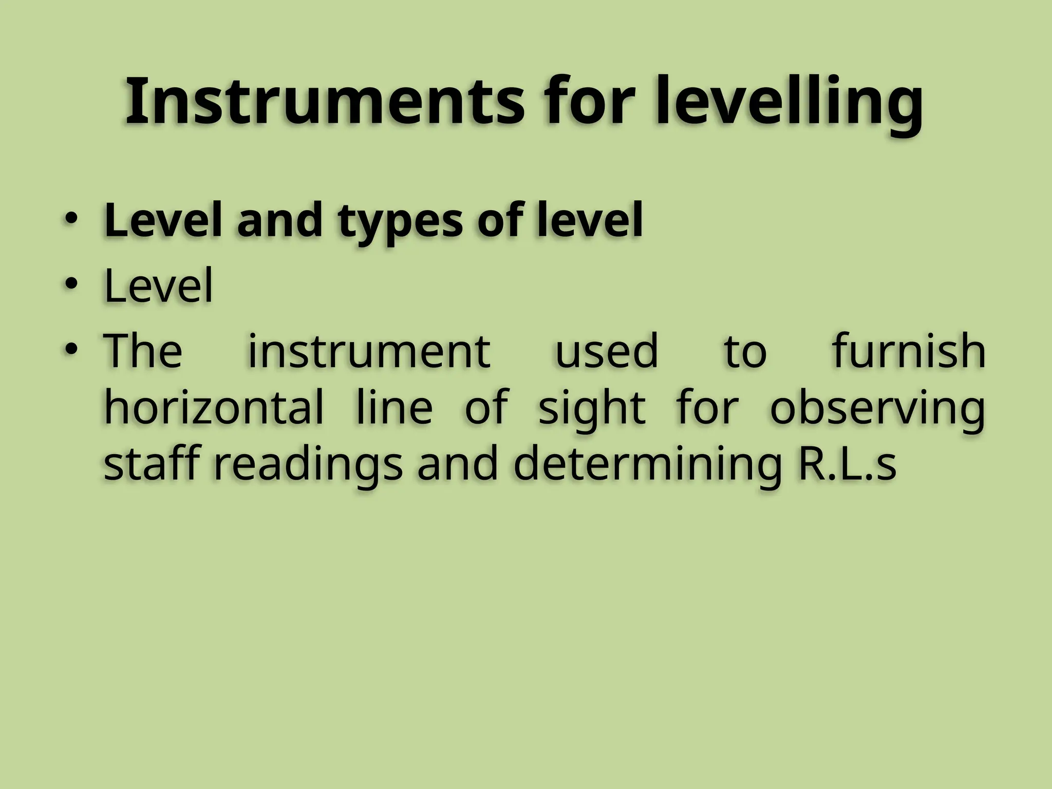 Principle of Levelling for various field and area and location | PPTX