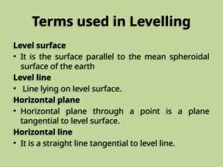 Principle of Levelling for various field and area and location | PPTX