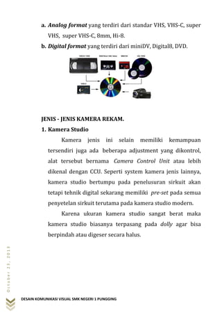 DKV VIDEOGRAFI MENGENAL ALAT PERANGKAT PEREKAMAN GAMBAR DAN ...