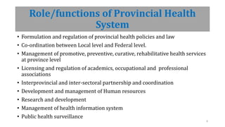 Overview of Health Programs at Provincial Level | PPTX
