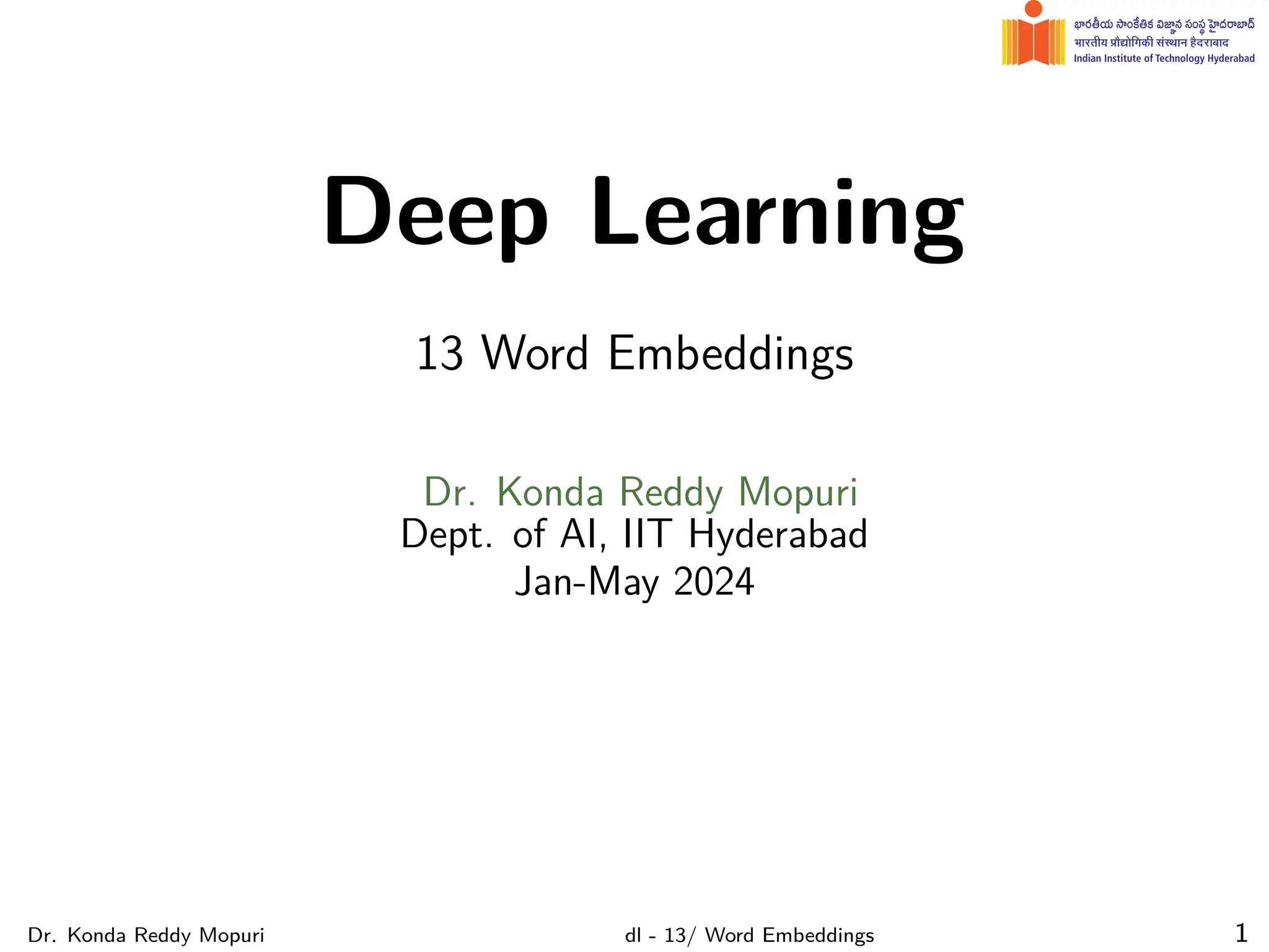 deep learning slides on word embeddings. | PPT