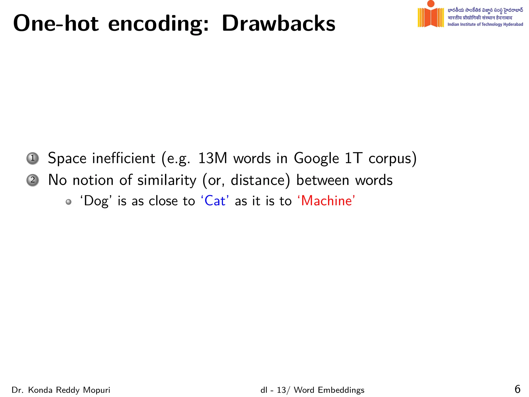 deep learning slides on word embeddings. | PPT