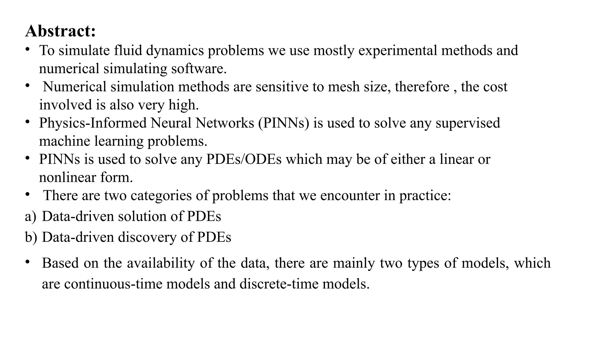 deep learning for fluid mechanics using PINNs | PPTX
