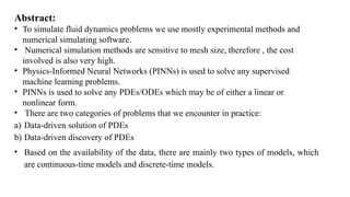 deep learning for fluid mechanics using PINNs | PPTX