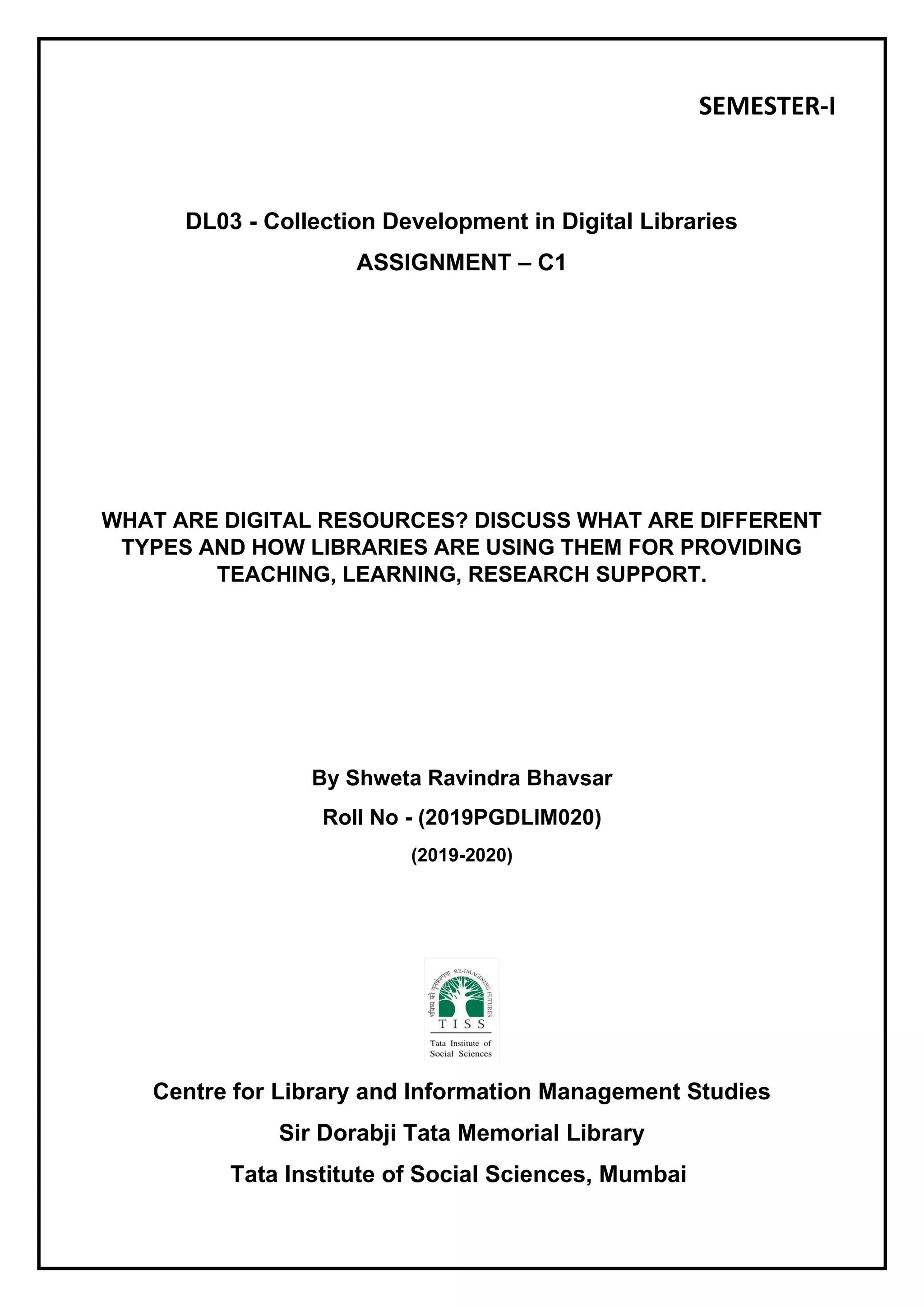 WHAT ARE DIGITAL RESOURCES? DISCUSS WHAT ARE DIFFERENT TYPES AND HOW ...