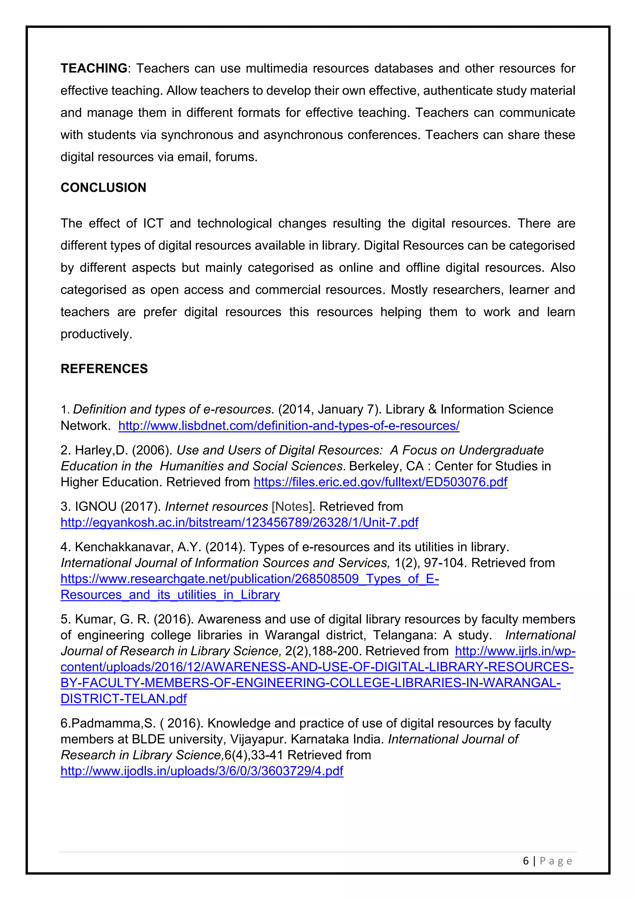 WHAT ARE DIGITAL RESOURCES? DISCUSS WHAT ARE DIFFERENT TYPES AND HOW ...