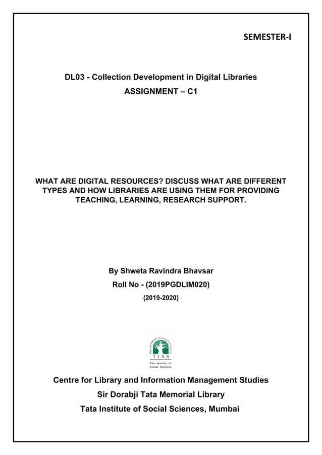 WHAT ARE DIGITAL RESOURCES? DISCUSS WHAT ARE DIFFERENT TYPES AND HOW ...