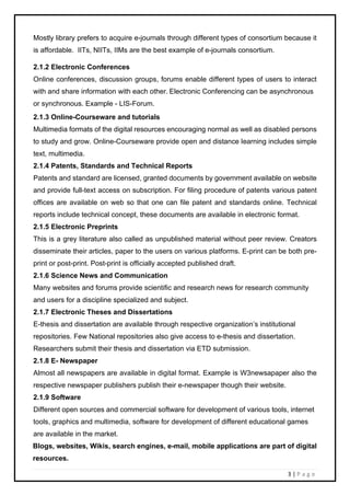 WHAT ARE DIGITAL RESOURCES? DISCUSS WHAT ARE DIFFERENT TYPES AND HOW ...