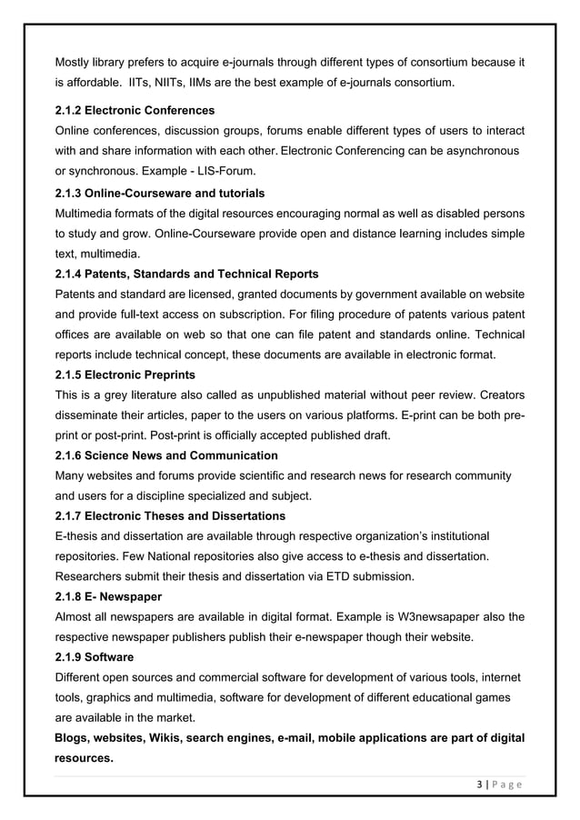 WHAT ARE DIGITAL RESOURCES? DISCUSS WHAT ARE DIFFERENT TYPES AND HOW ...