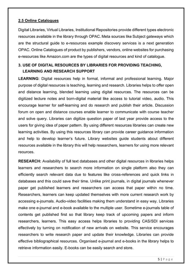 WHAT ARE DIGITAL RESOURCES? DISCUSS WHAT ARE DIFFERENT TYPES AND HOW ...