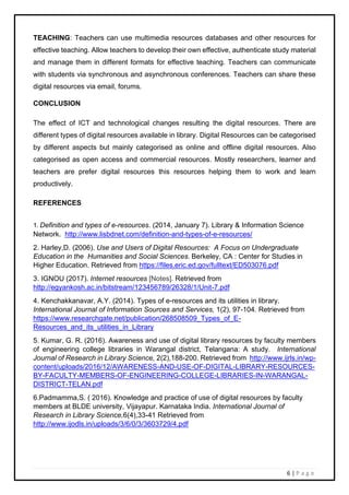 WHAT ARE DIGITAL RESOURCES? DISCUSS WHAT ARE DIFFERENT TYPES AND HOW ...