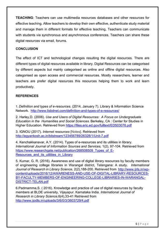 WHAT ARE DIGITAL RESOURCES? DISCUSS WHAT ARE DIFFERENT TYPES AND HOW ...