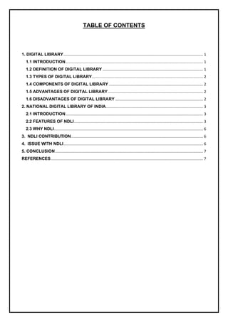WHAT IS A DIGITAL LIBRARY? EXPLAIN NDLI AND ITS CONTRIBUTION. | PDF