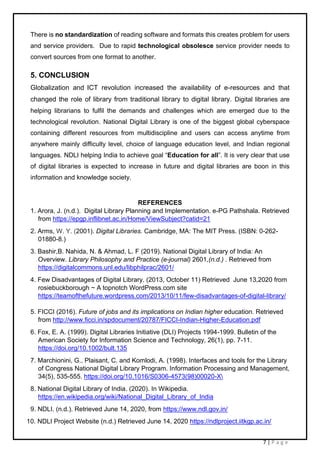 WHAT IS A DIGITAL LIBRARY? EXPLAIN NDLI AND ITS CONTRIBUTION. | PDF