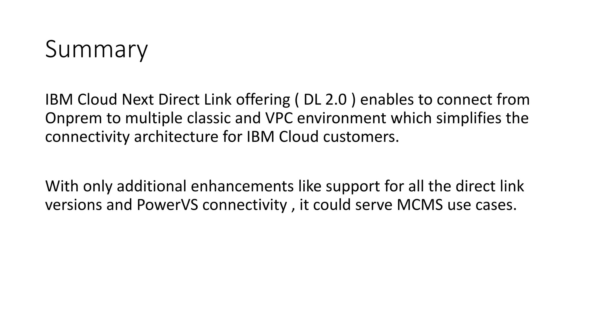 IBM Cloud Direct Link 2.0 | PPTX