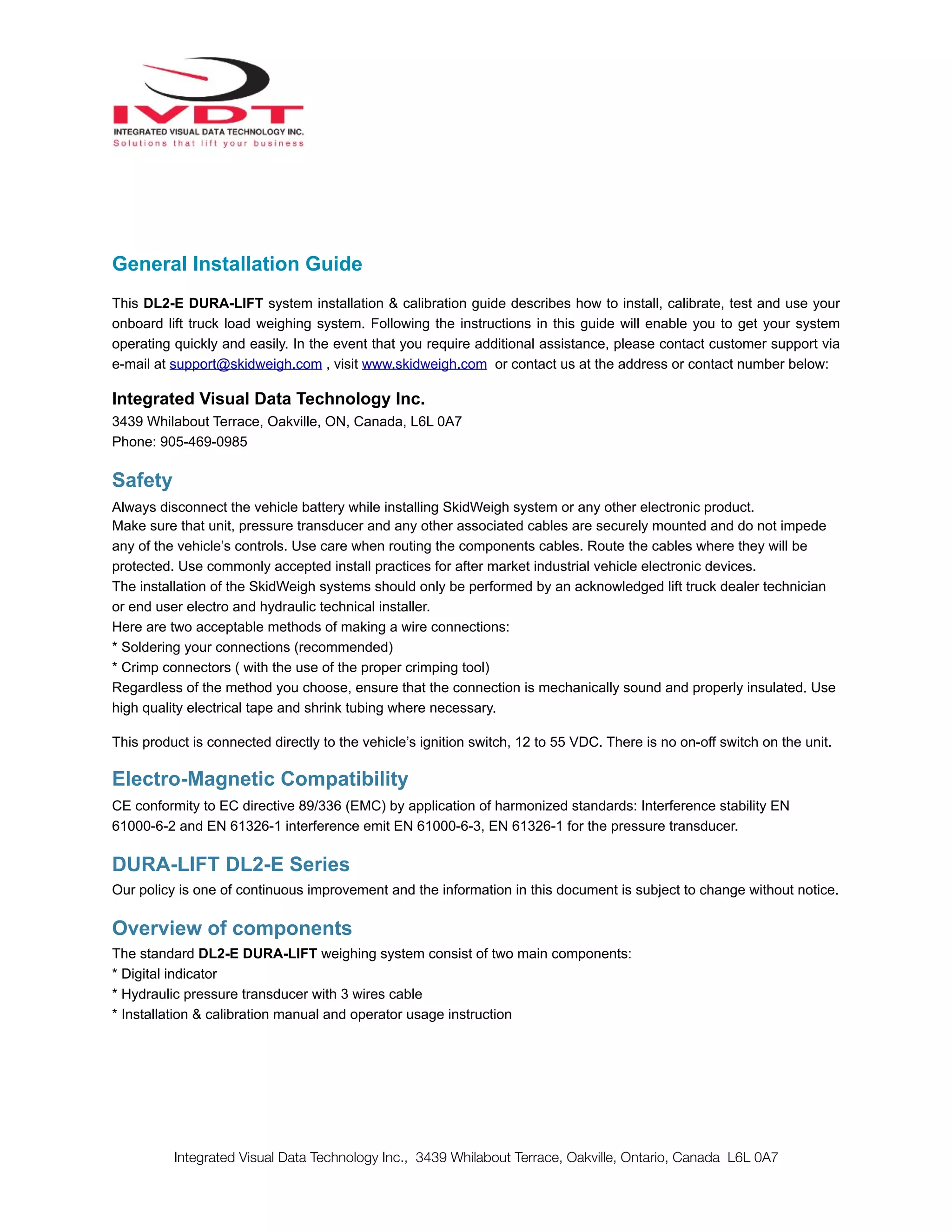 SkidWeigh DL2-E Series for Dura-Lift | PDF
