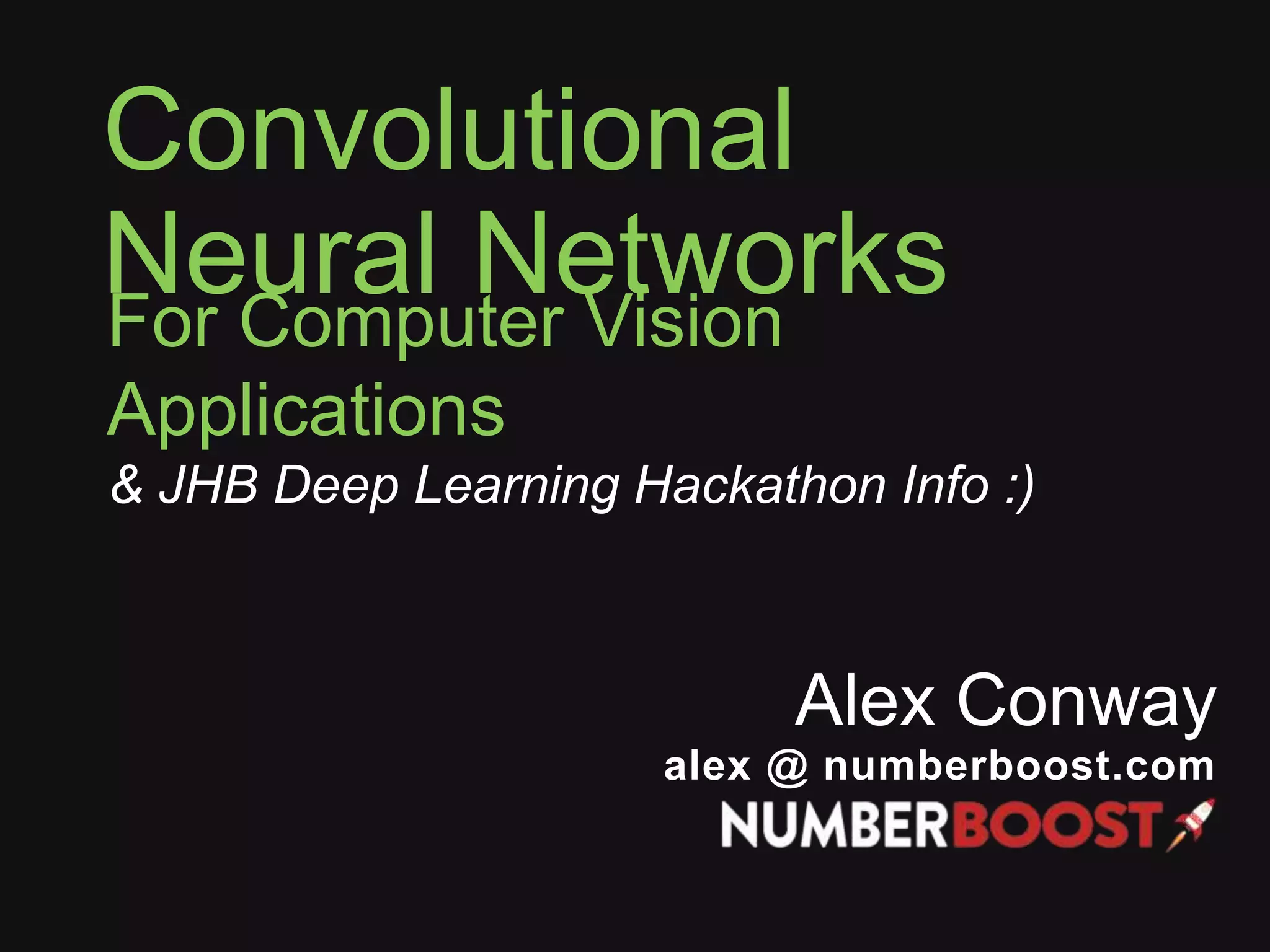 Convolutional Neural Networks for Computer vision Applications | PPTX