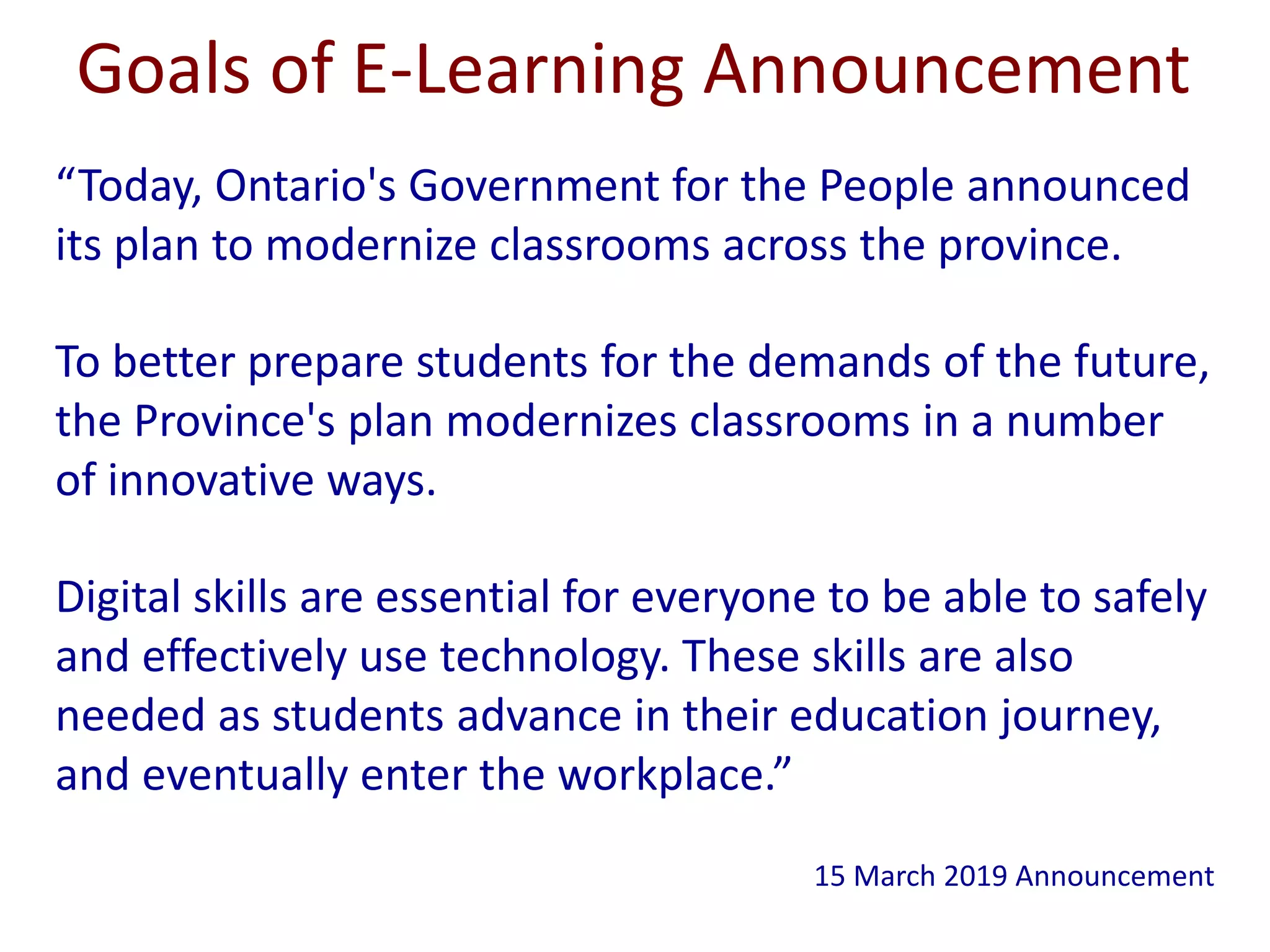 DLAC 2020 Mandatory e-Learning in Ontario | PPT