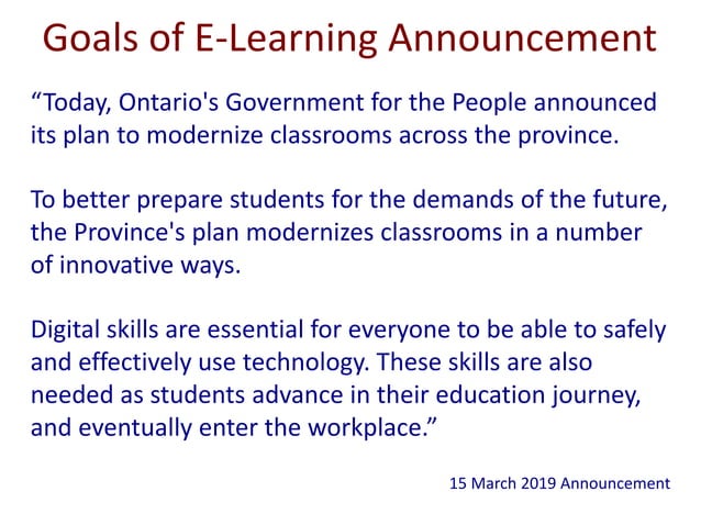 DLAC 2020 Mandatory e-Learning in Ontario | PPT
