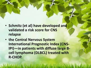 CNS Prophylactic in high grade lymphoma | PPT