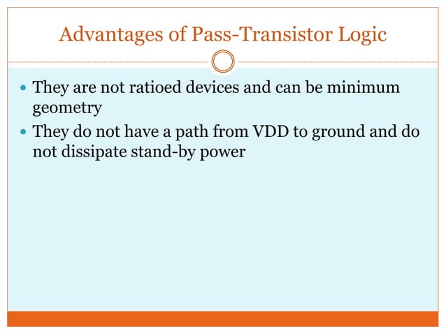 Pass Transistor Logic Pptx Programming Languages Computing