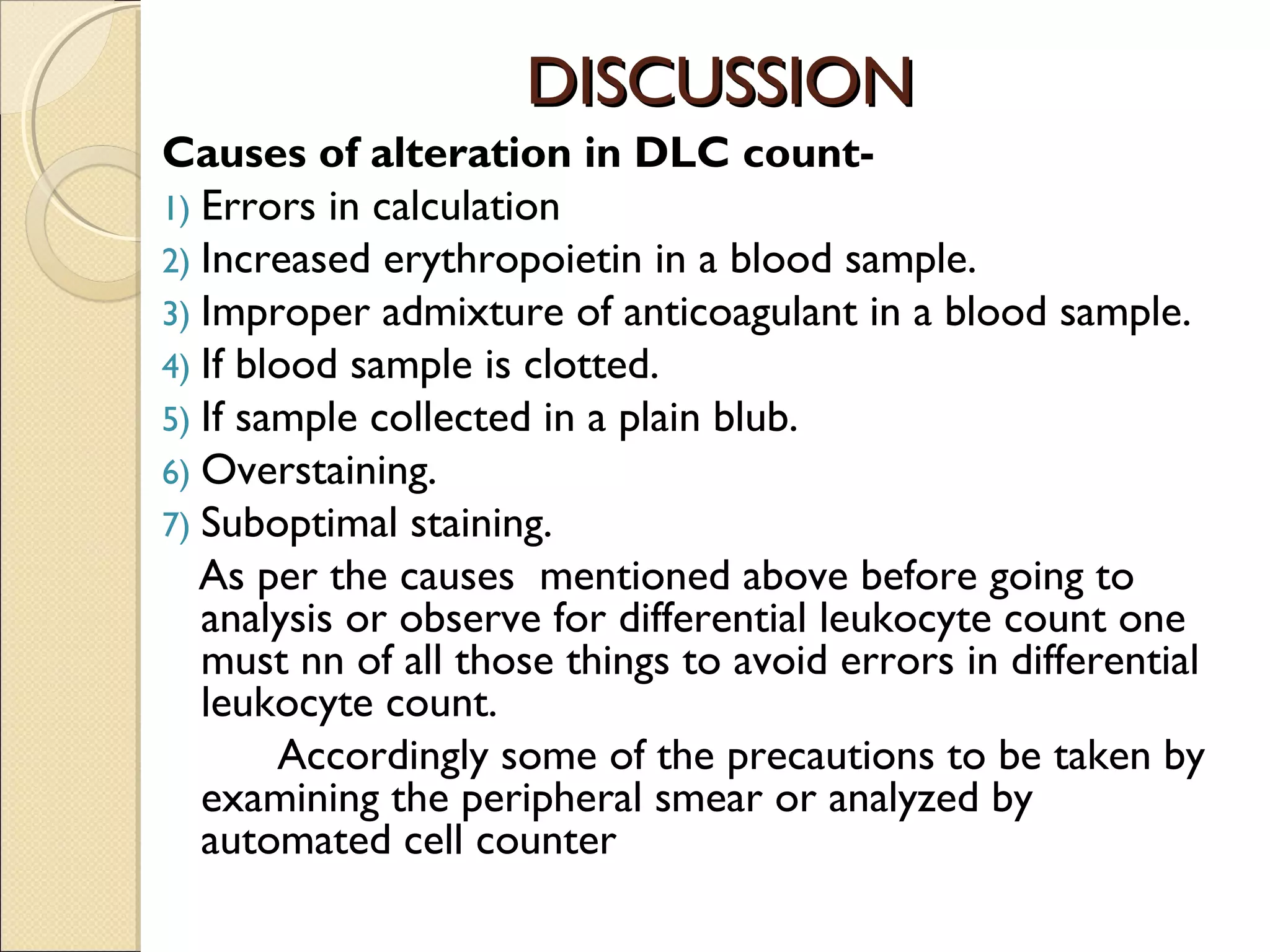 Dlc by peripheral smear comparison with automated differential | PPT