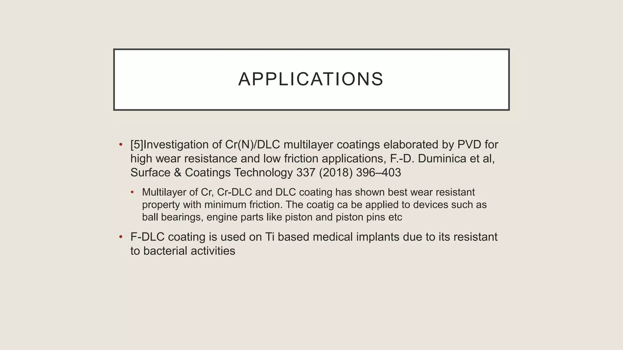 DLC coatings for tribological applications | PPTX