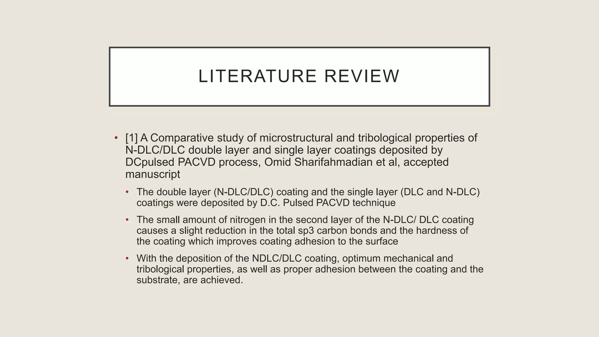 DLC coatings for tribological applications | PPTX