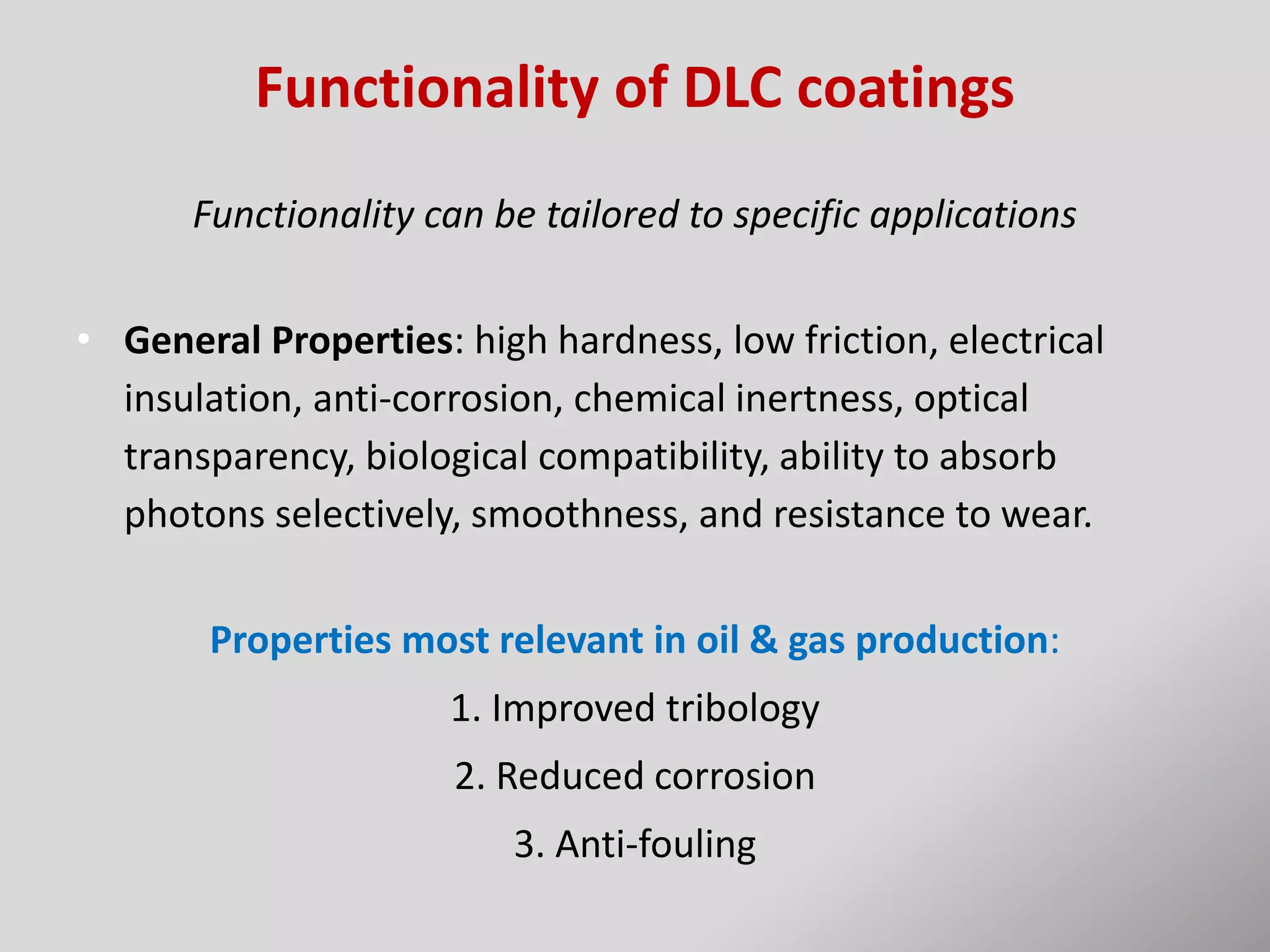 DLC coatings in oil and gas production | PPT