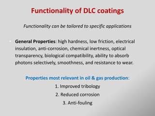 DLC coatings in oil and gas production | PDF