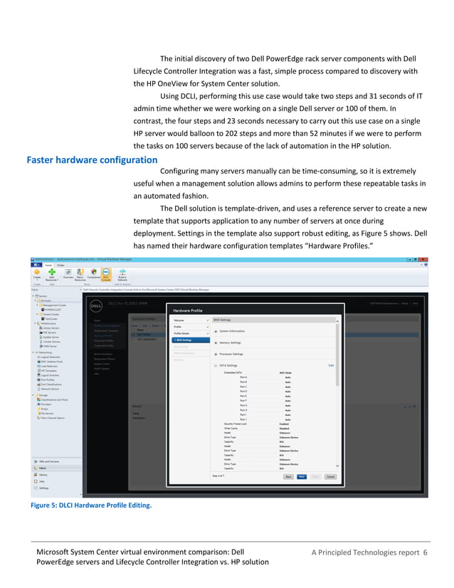 Microsoft System Center virtual environment comparison: Dell PowerEdge servers and Lifecycle ...