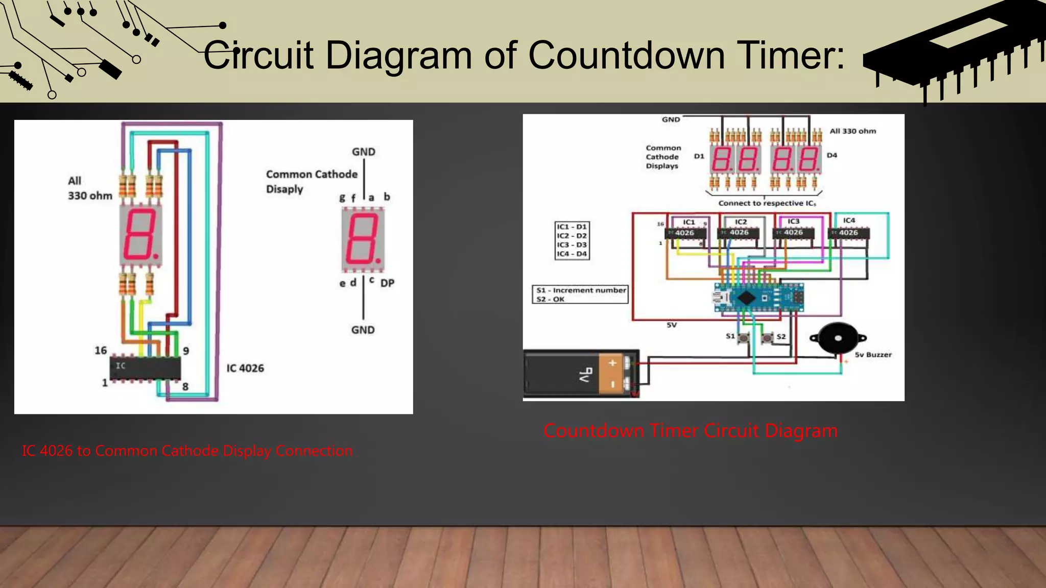 Countdown Timer Circuit Diagram With 7 Segment Display Ppt 