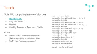 Deep Learning for Computer Vision: Software Frameworks (UPC 2016) | PPT