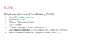 Deep Learning for Computer Vision: Software Frameworks (UPC 2016) | PPT