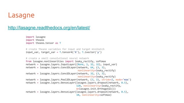 Deep Learning for Computer Vision: Software Frameworks (UPC 2016) | PPT